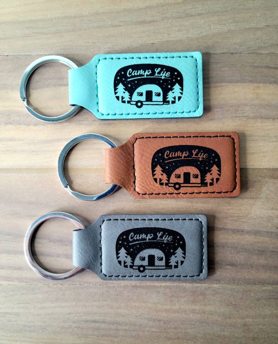Camper Life Leather Keychain for Keys, Camper, RV, Backpack - Etsy