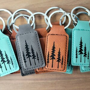 Pine Tree Leather Keychain for Keys, Camper, RV, Backpack, Mailbox - Etsy