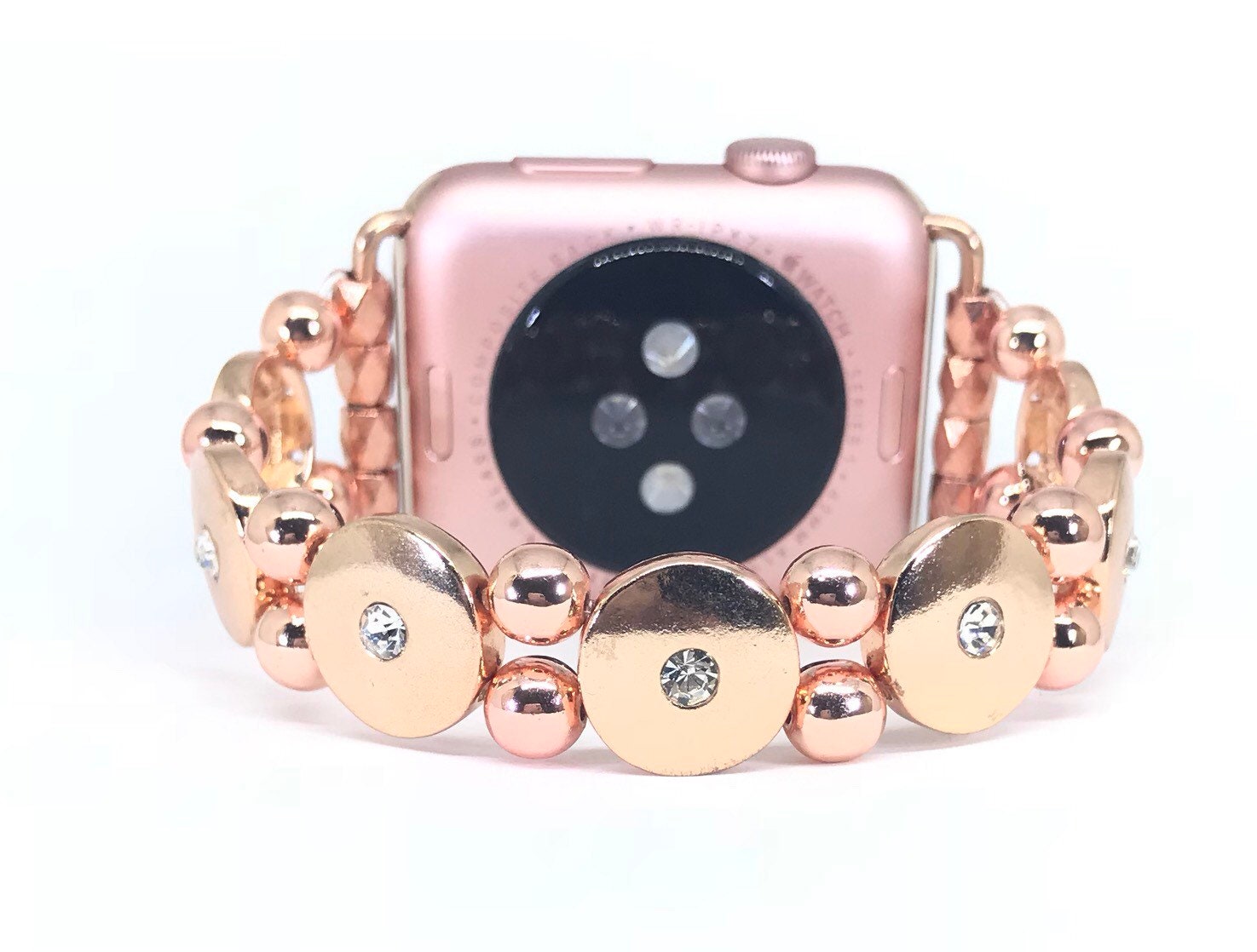 Apple Watch Band Rose Gold Round Circle Crystal Apple Watch | Etsy