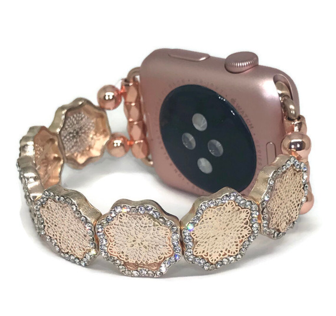 Apple Watch Band Rose Gold Crystal Sparkle Apple Watch - Etsy