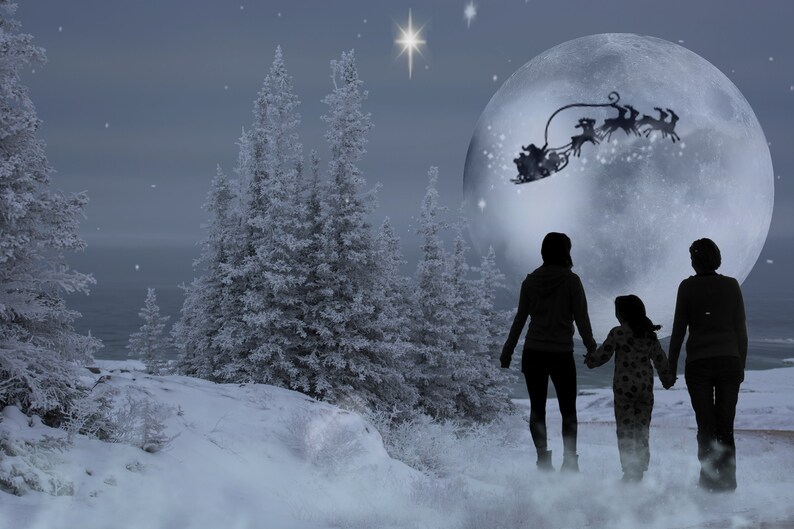 Magical North Pole Scene Digital Background With Santa - Etsy