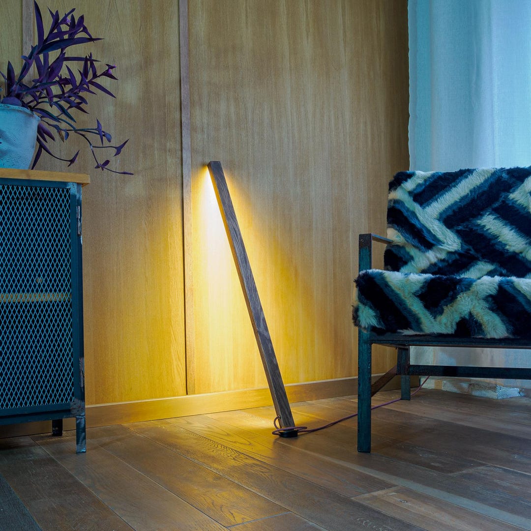 Lean to Wall Oak LED Lamp - Etsy