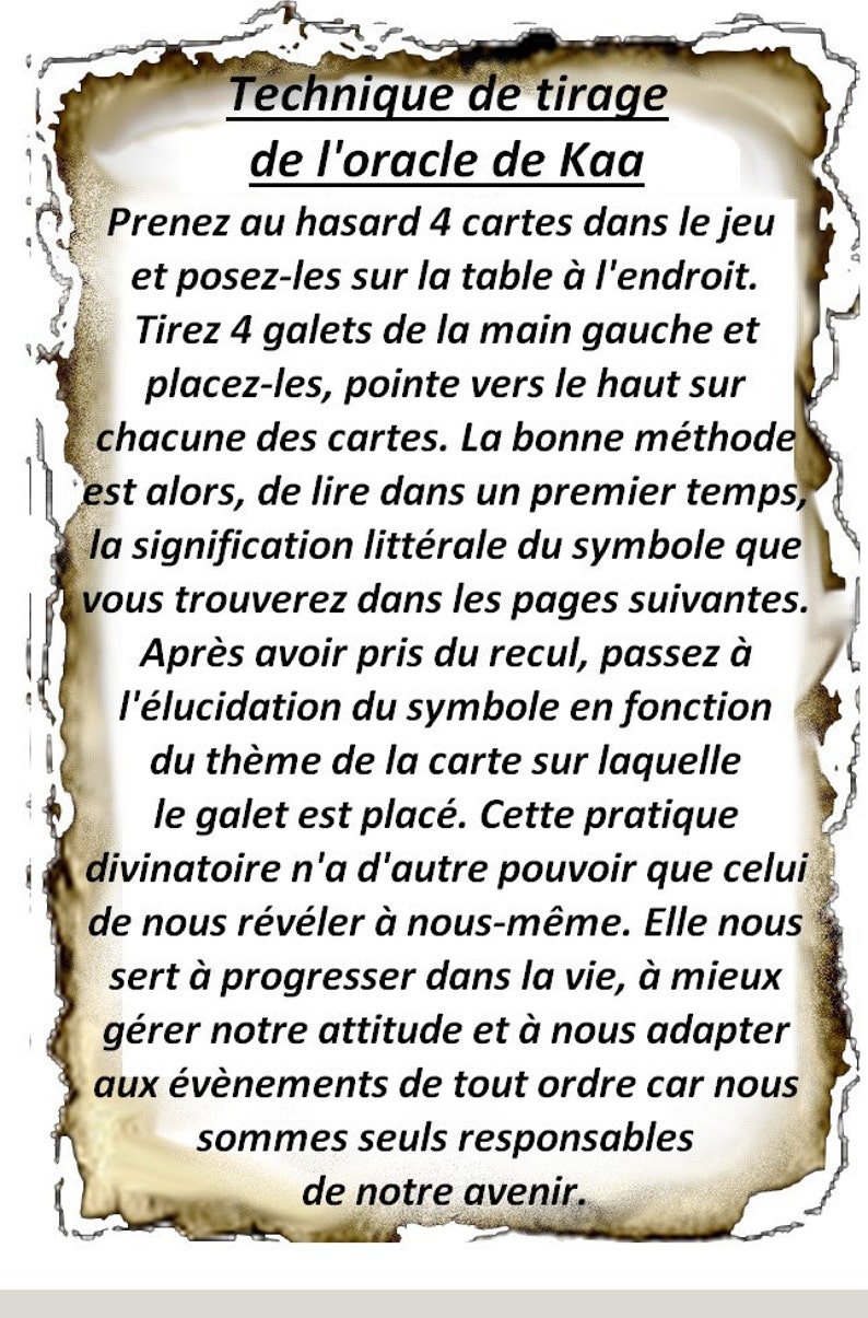 L'Oracle de KAA. La symbolique de ce jeu divinatoire est empruntée à la ...