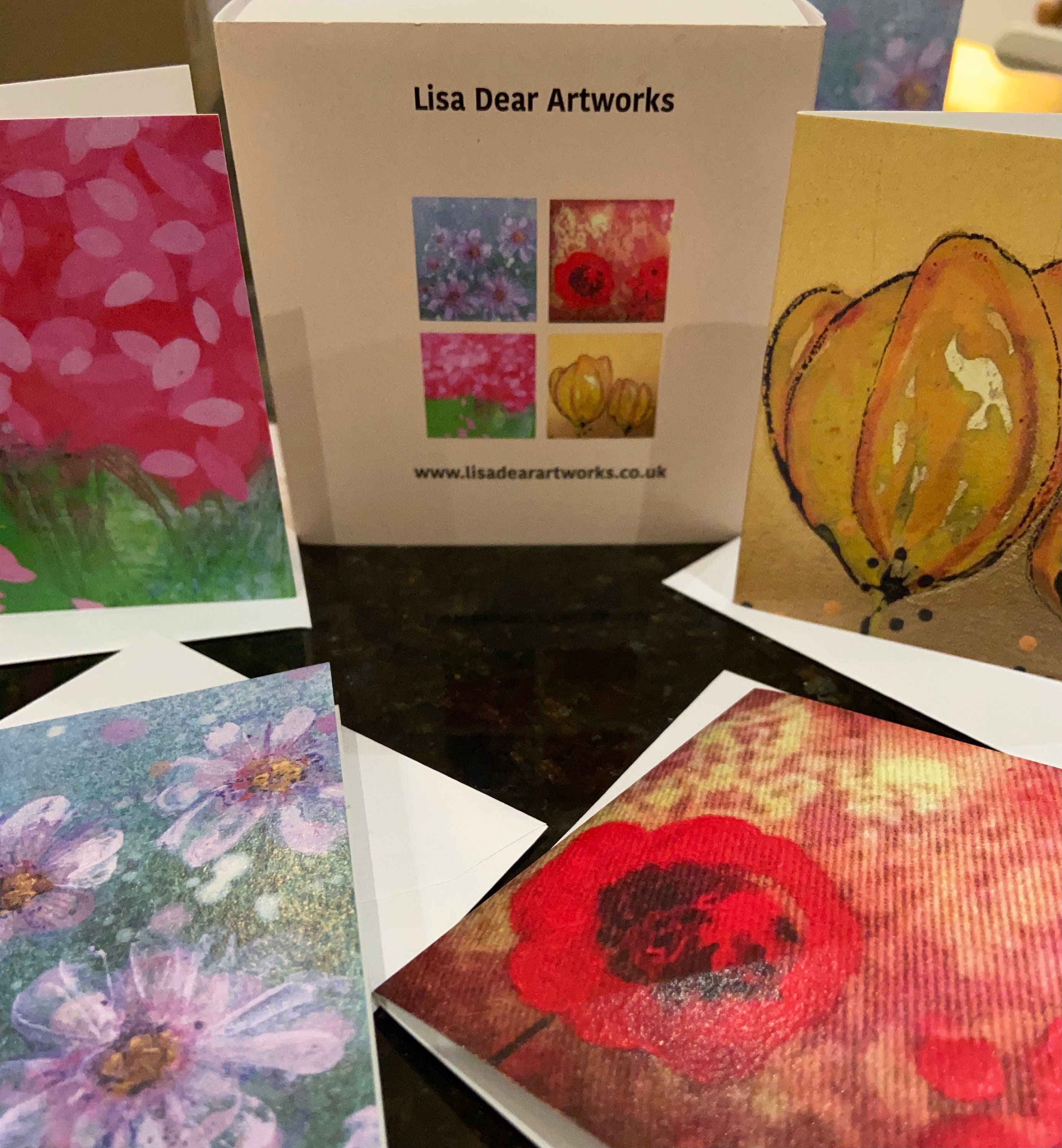 Mini Cards Boxset Flower Design Lisa Dear Artworks Giftcards Gift 8 ...