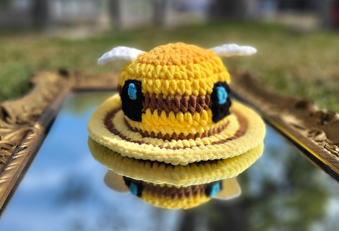 Minecraft, BEE, Black Crochet Bucket Hat, Minecraft Inspired, Rave Hat ...