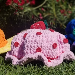 Strawberry Shortcake and Friends Inspired, ANGEL CAKE Crochet Adult Bucket Hat, Rave Hat - Etsy
