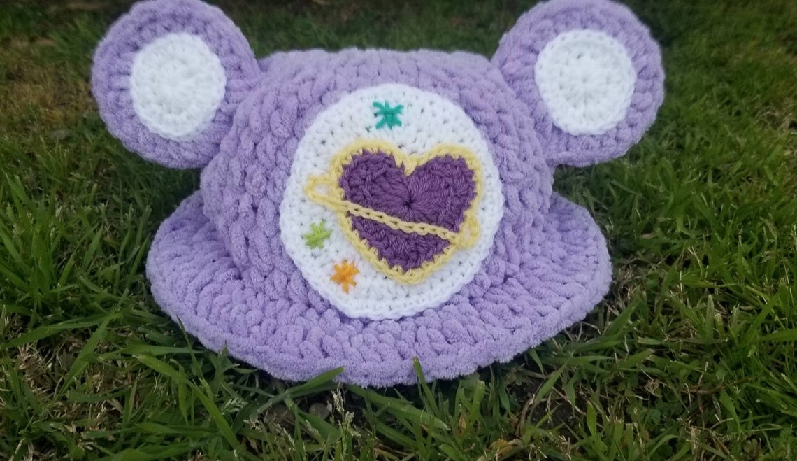 Care Bear Inspired Crochet Bucket Hat, Adult Rave Festival Hat - Etsy