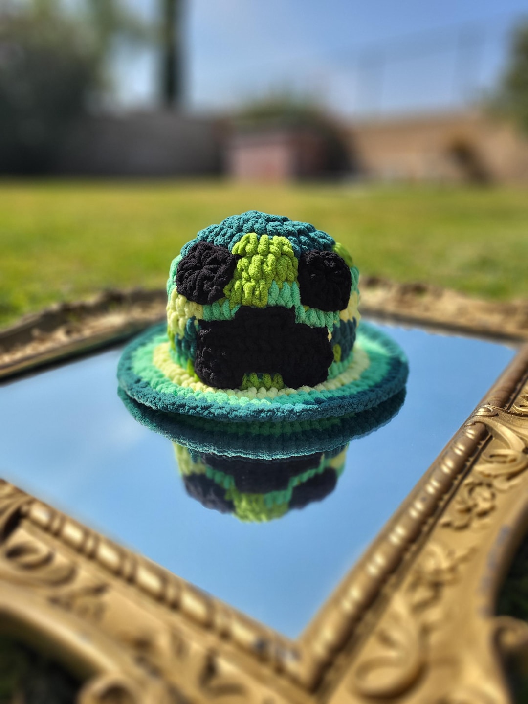 Minecraft, CREEPER, Green Crochet Bucket Hat, Minecraft Inspired, Rave ...