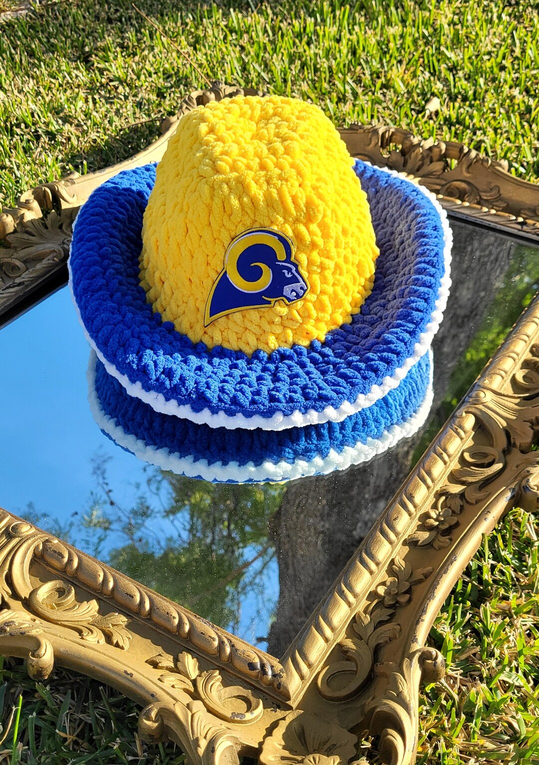 Cowboy Football, Crochet Hat Inspired by RAMS, Adult Cowboy Hat - Etsy