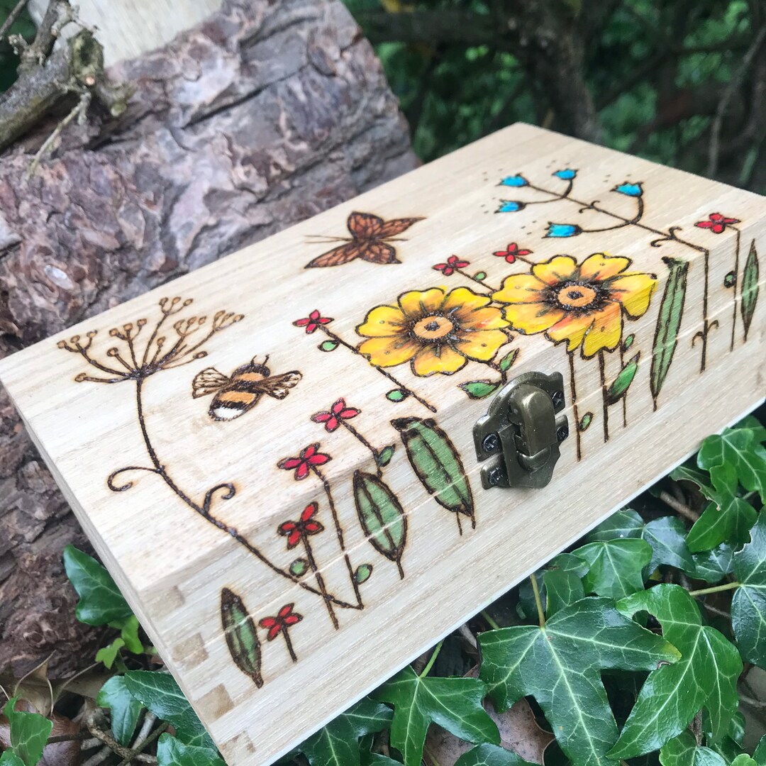 Personalised Wildflower Box, Crystal Box, Card Box, Wooden Keepsake Box ...