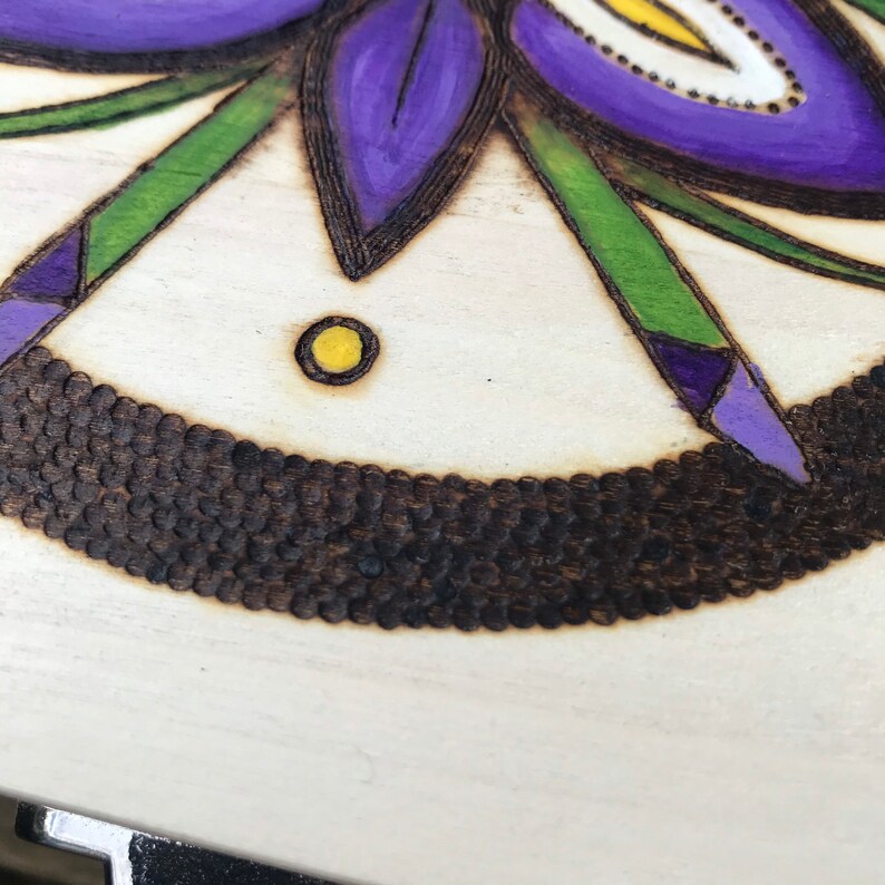Personalised Iris Floral Deep Wooden Box Unique Pyrography - Etsy UK