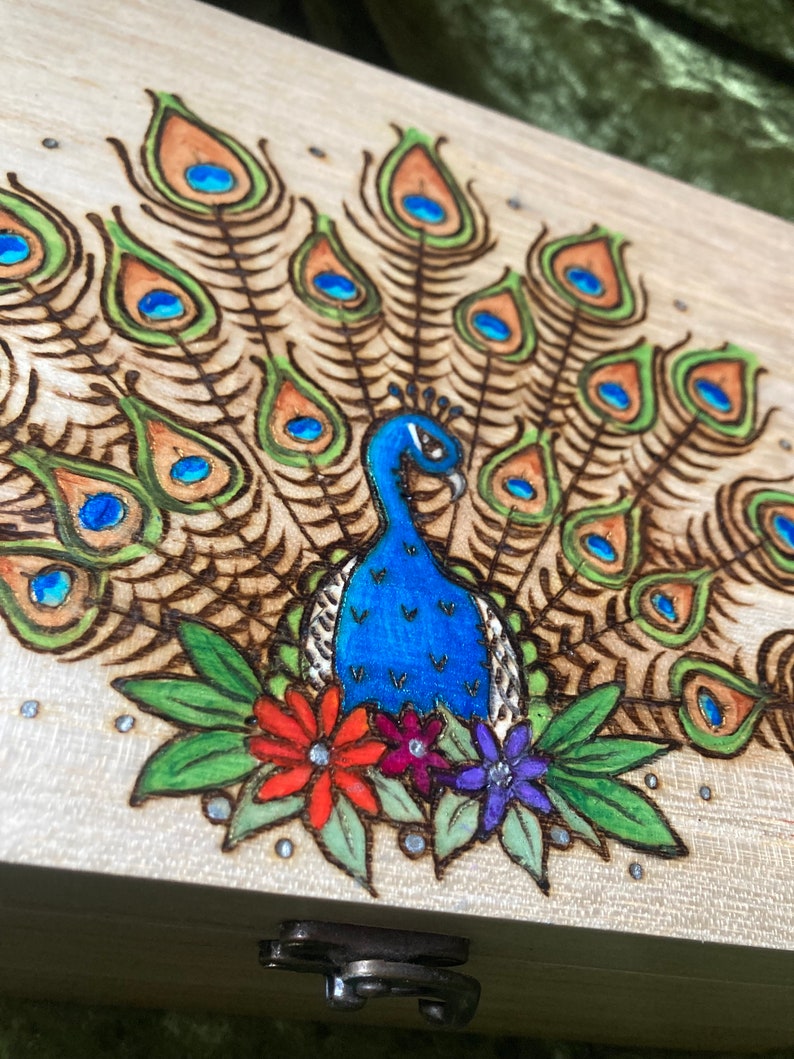 Personalised Fancy Peacock Jewellery Box With Removable Tray, Large ...