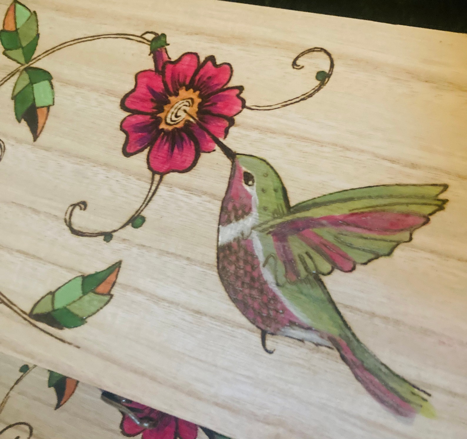 Personalised Wooden Hummingbird Jewellery Box. Large Keepsake Box With ...