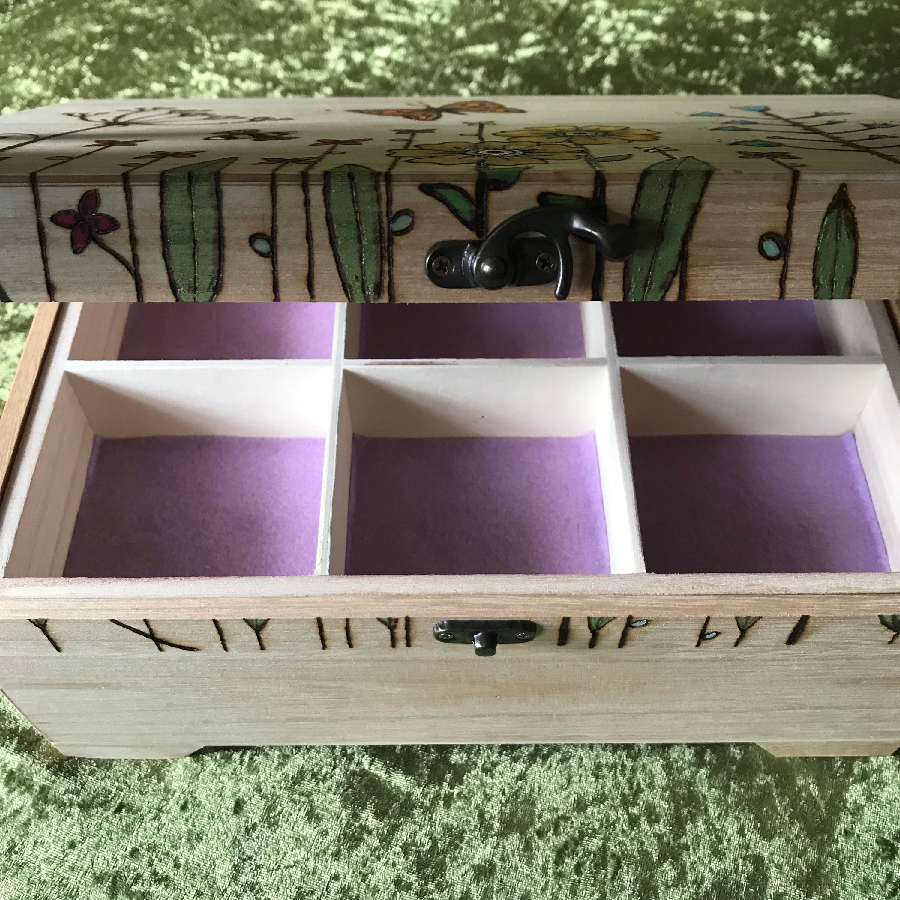 Personalised Wooden Wildflower Jewellery Box With Removable - Etsy
