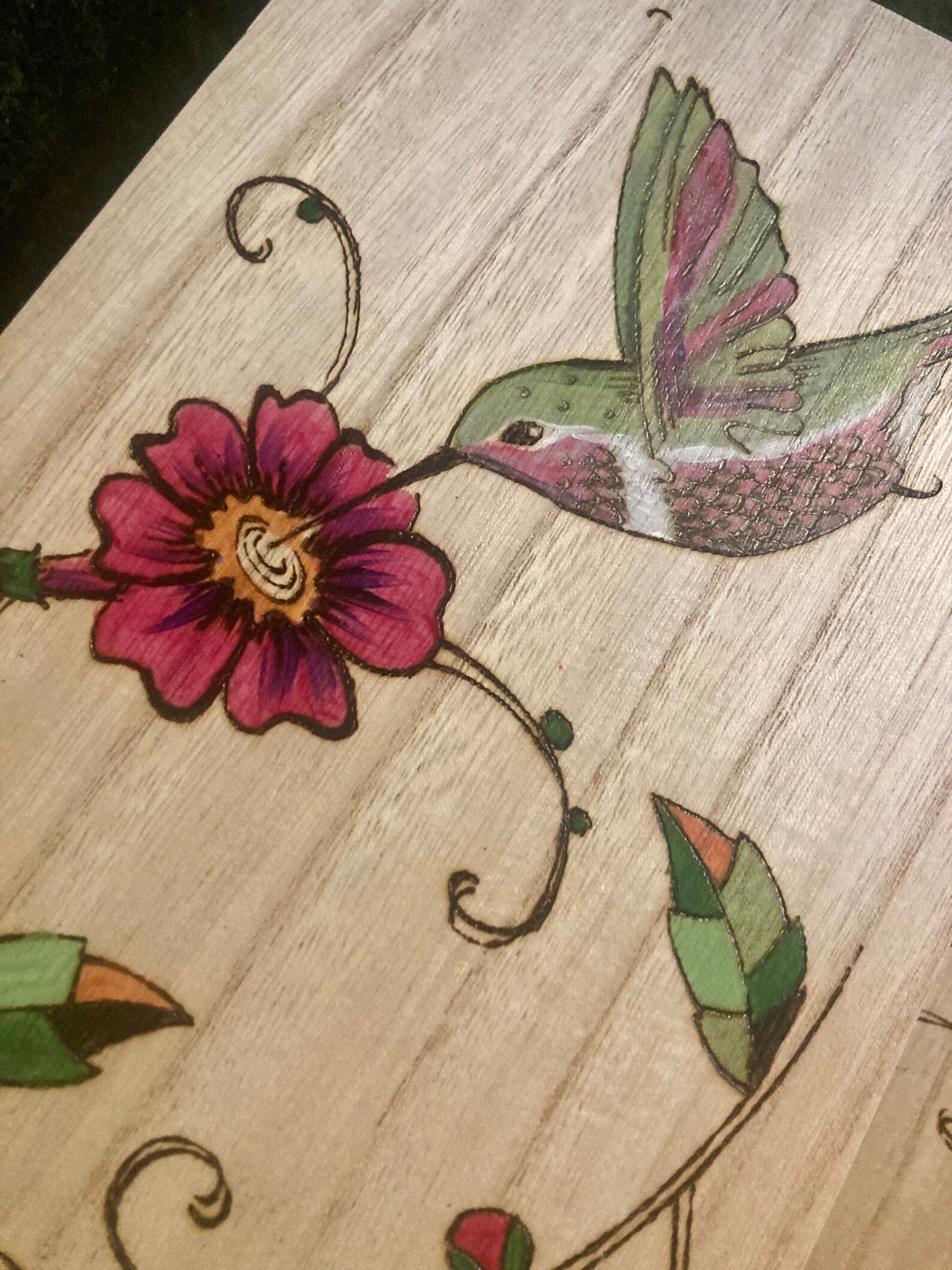 Personalised Wooden Hummingbird Jewellery Box. Large Keepsake Box With ...