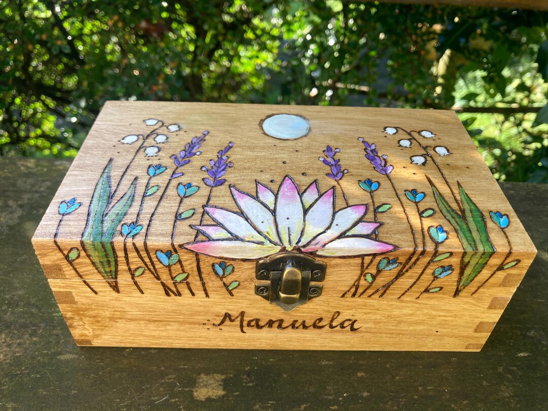Personalised Lotus Wildflower Box - Crystal Box - Small Flower Box ...