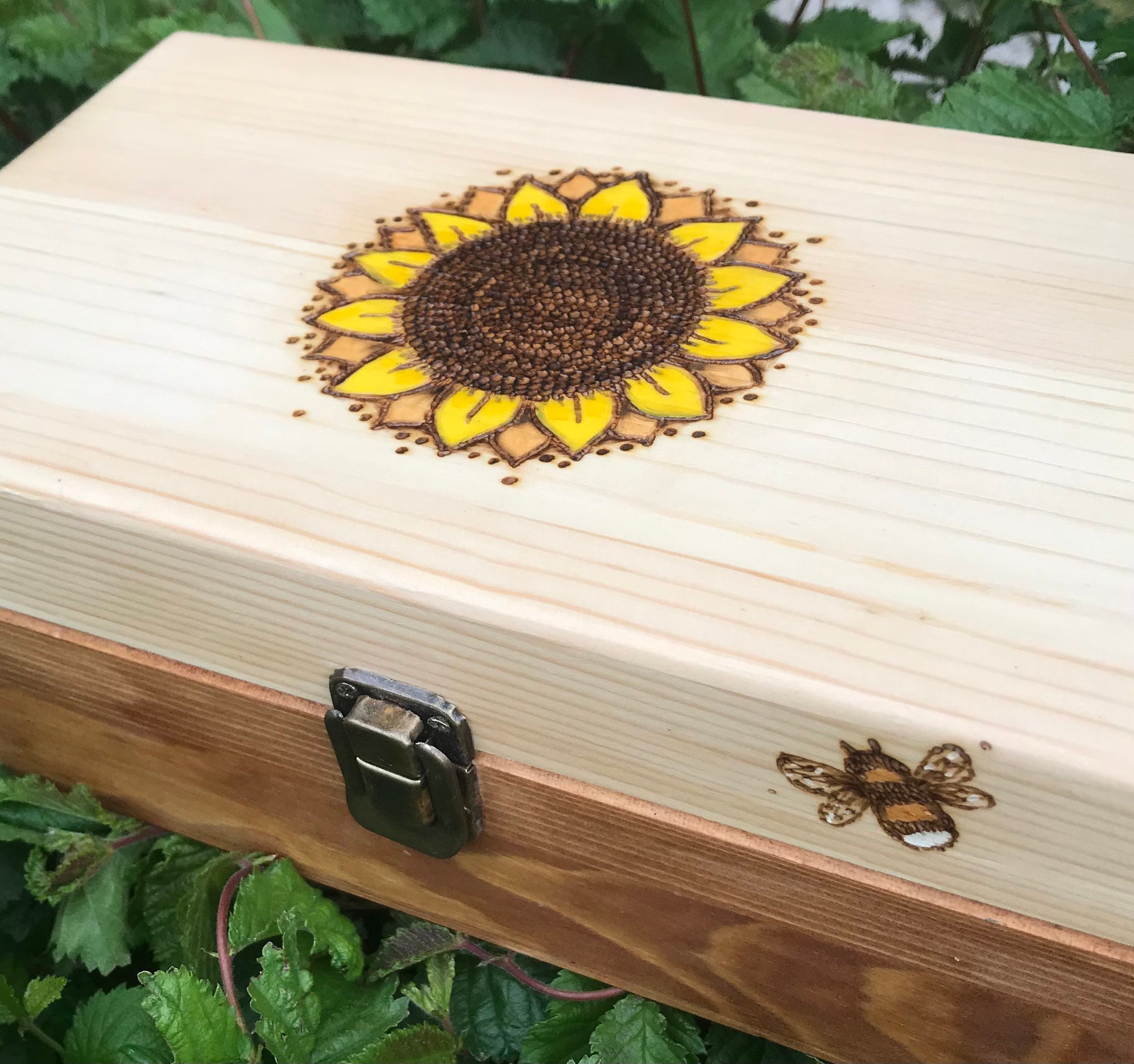 Sunflower Essential Oil Storage Box Wooden Grid Box for - Etsy UK