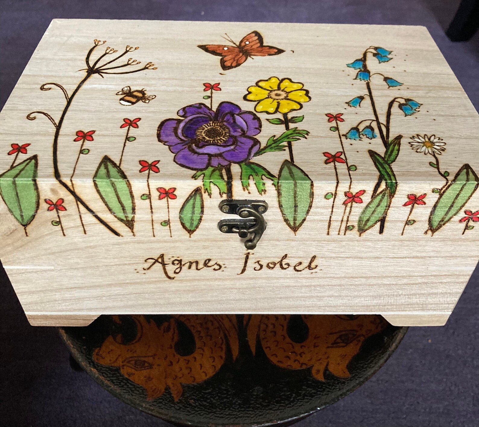 Personalised Wooden Wildflower Jewellery Box With Removable - Etsy