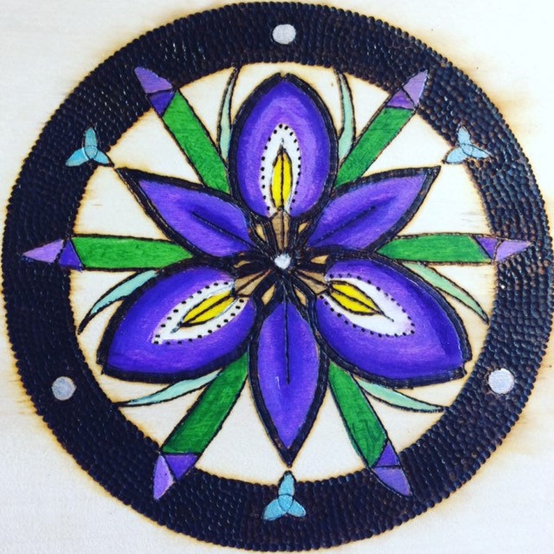 Personalised Iris Floral Deep Wooden Box Unique Pyrography - Etsy UK