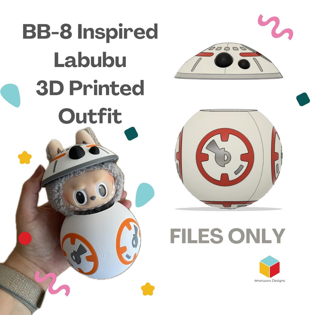 BB-8 Inspired 3D Printed Outfit for Labubu Macaron in Color. FILES ONLY - Etsy