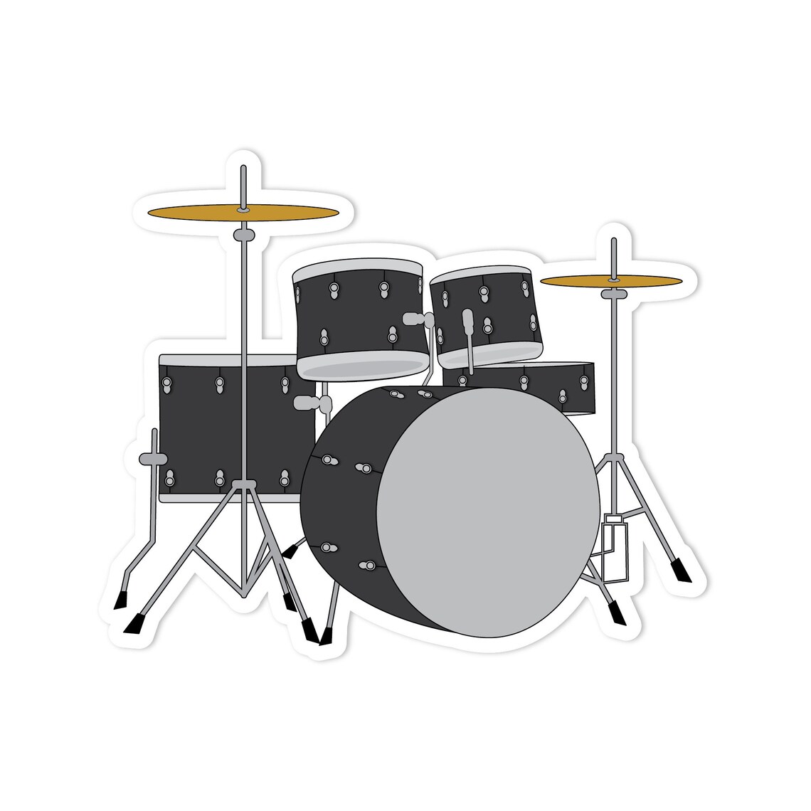 Drum Set Sticker - Etsy