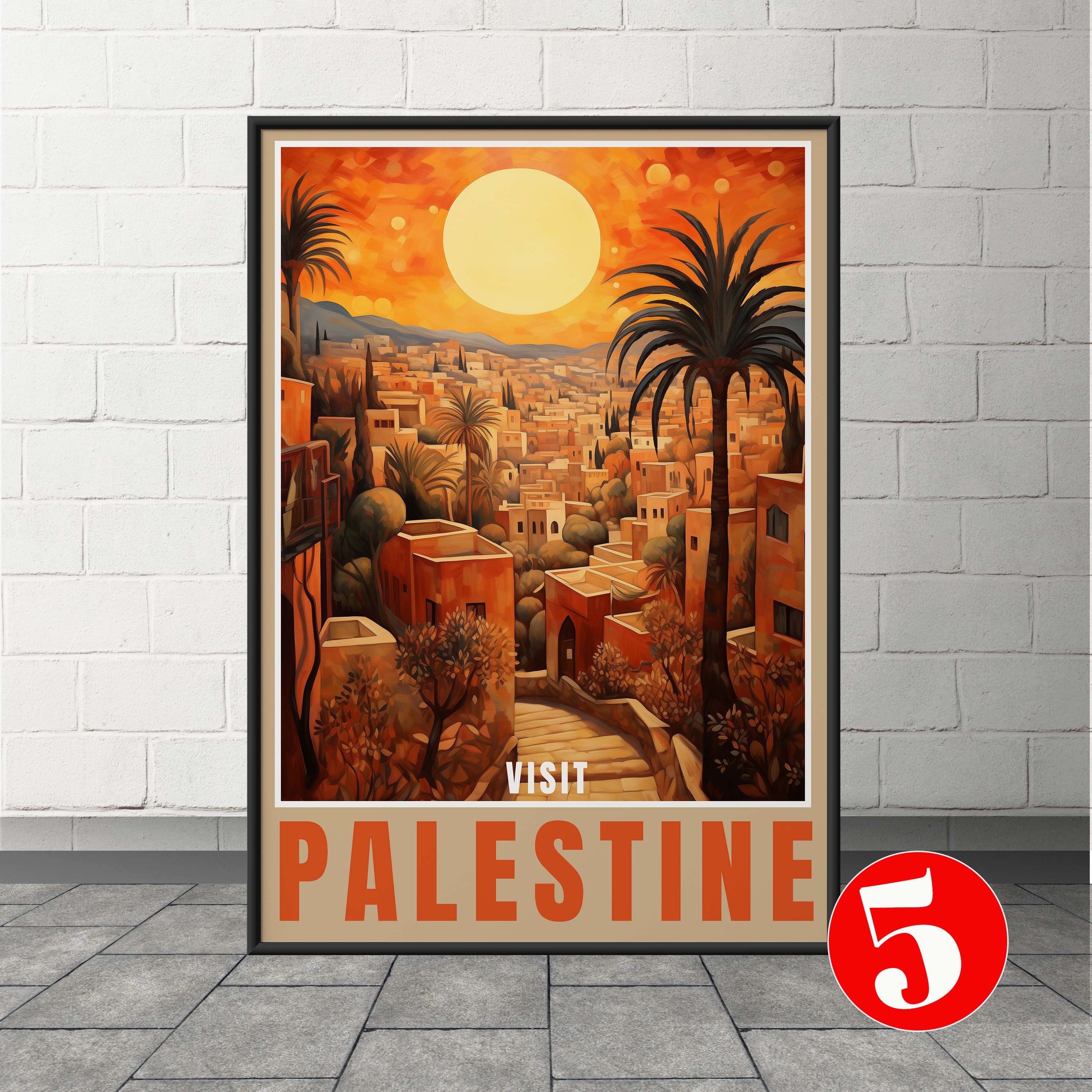 Modern Travel Poster to Palestine, Palestine Wall Art Illustration ...