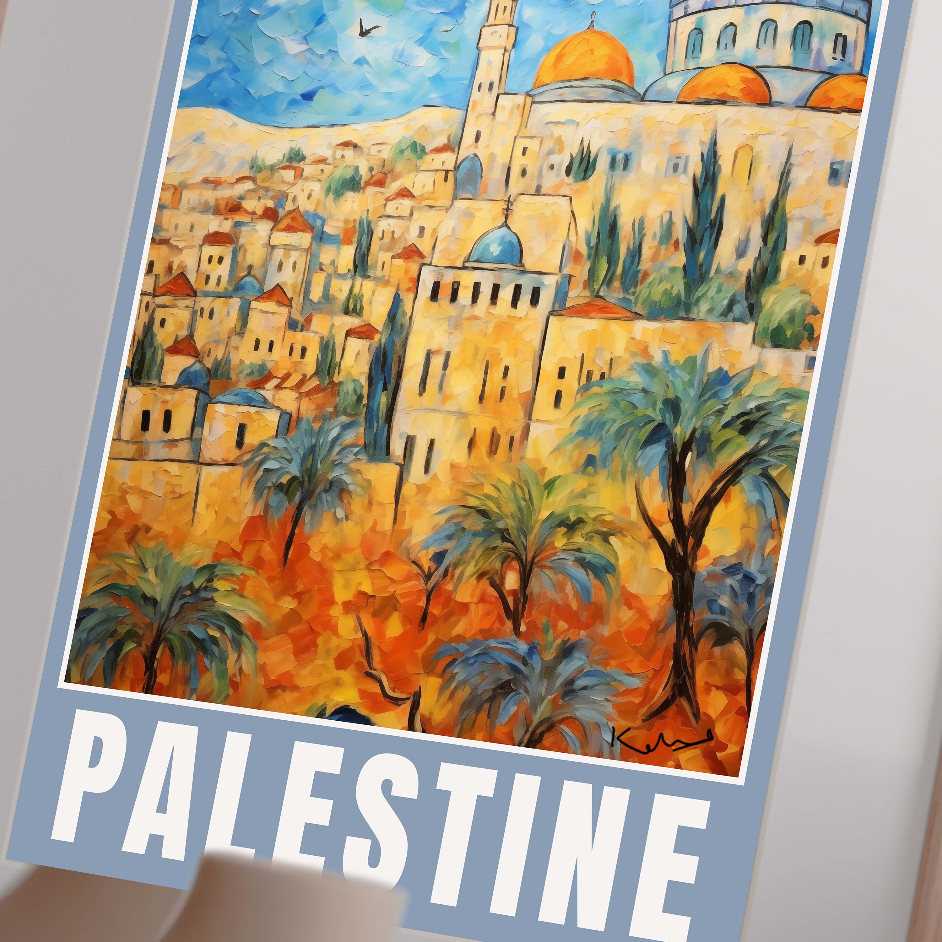 Modern Travel Poster to Palestine, Palestine Wall Art Illustration ...