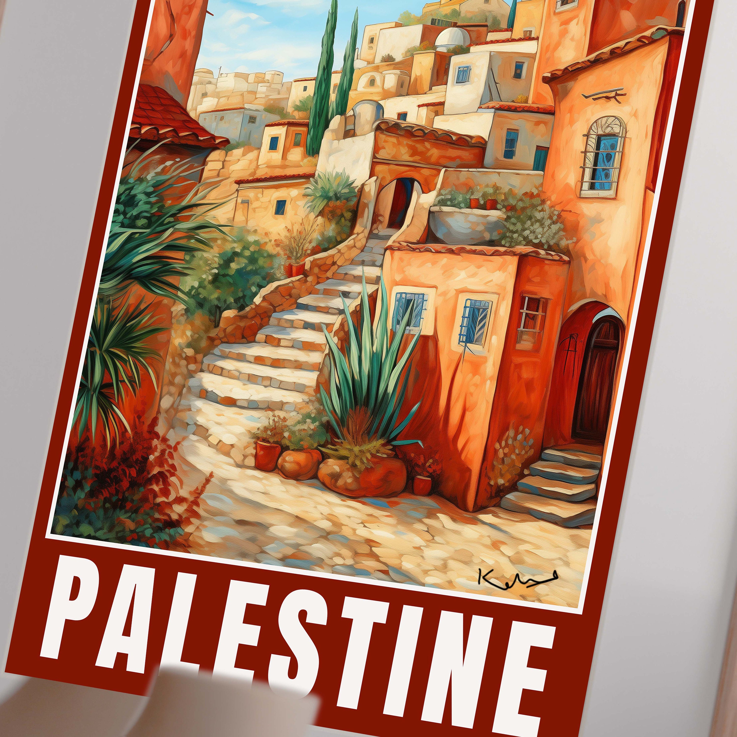 Modern Travel Poster to Palestine, Palestine Wall Art Illustration ...