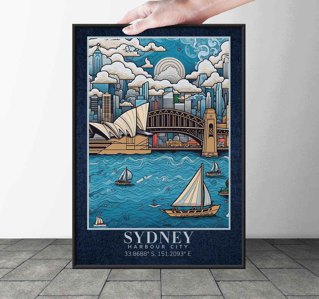 Sydney travel print Australia, Sydney print, Sydney poster, Australia ...