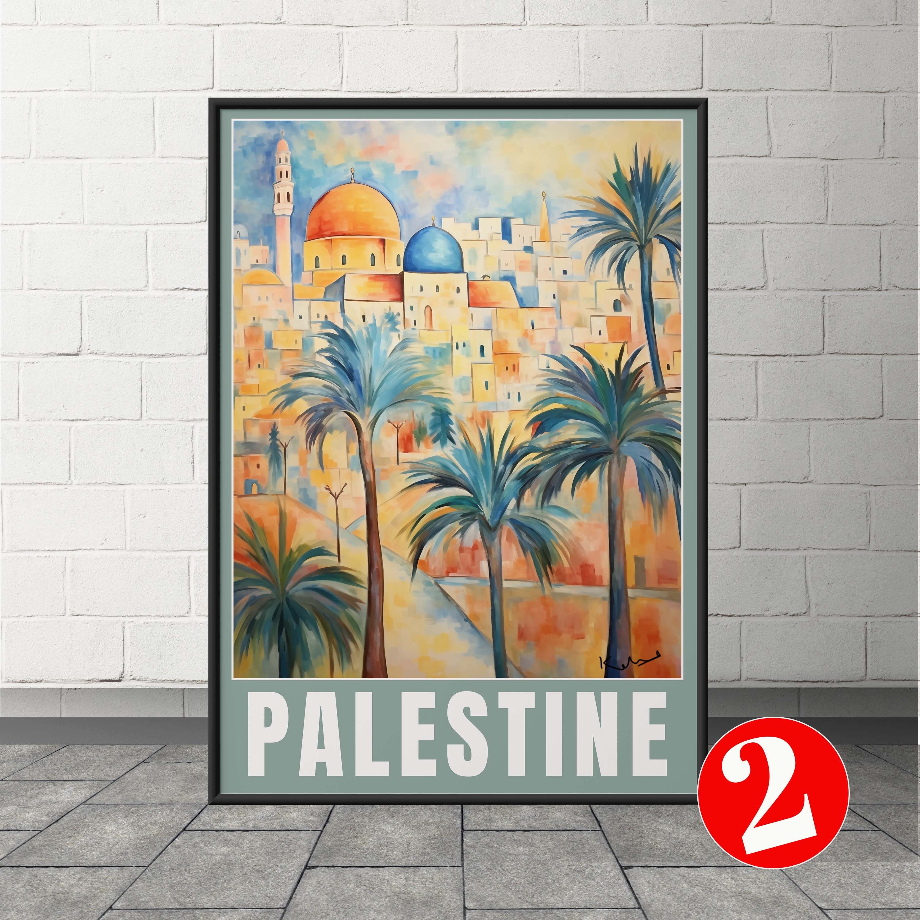Modern Travel Poster to Palestine, Palestine Wall Art Illustration ...