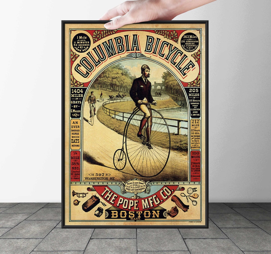 Vintage bicycle advertising Poster Collumbia bicycle advertising Poster ...