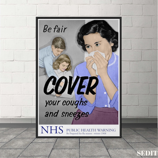 Cover Your Cough Poster - Etsy