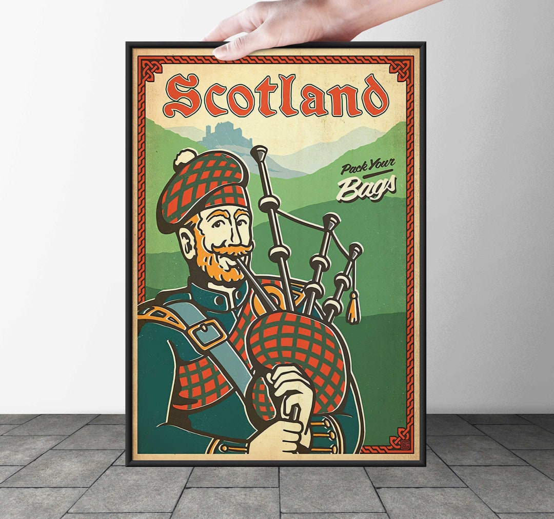 SCOTLAND Vintage Travel Poster Print, Scotland Travel Poster, Wall ...