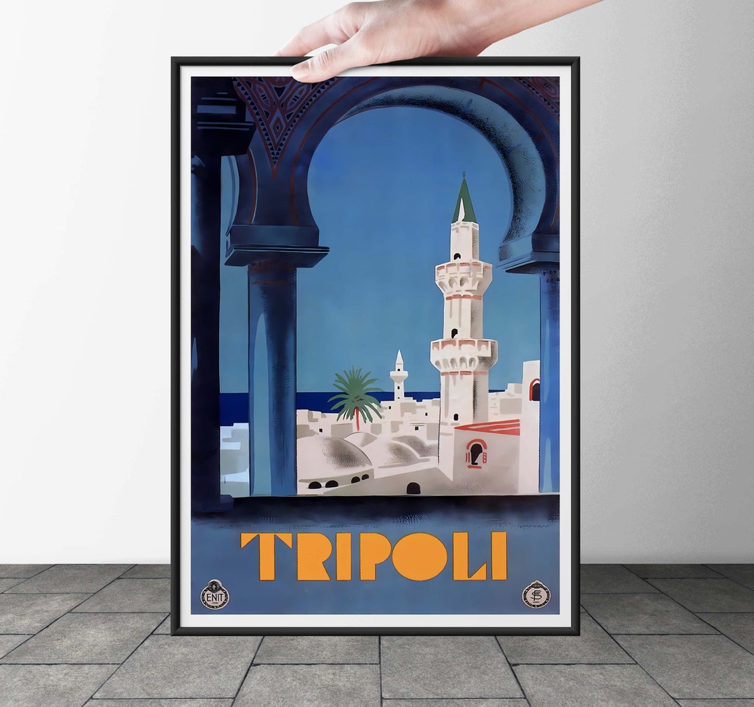 Vintage Travel Poster to Tripoli Libya Retro Art Print, Mid-century ...