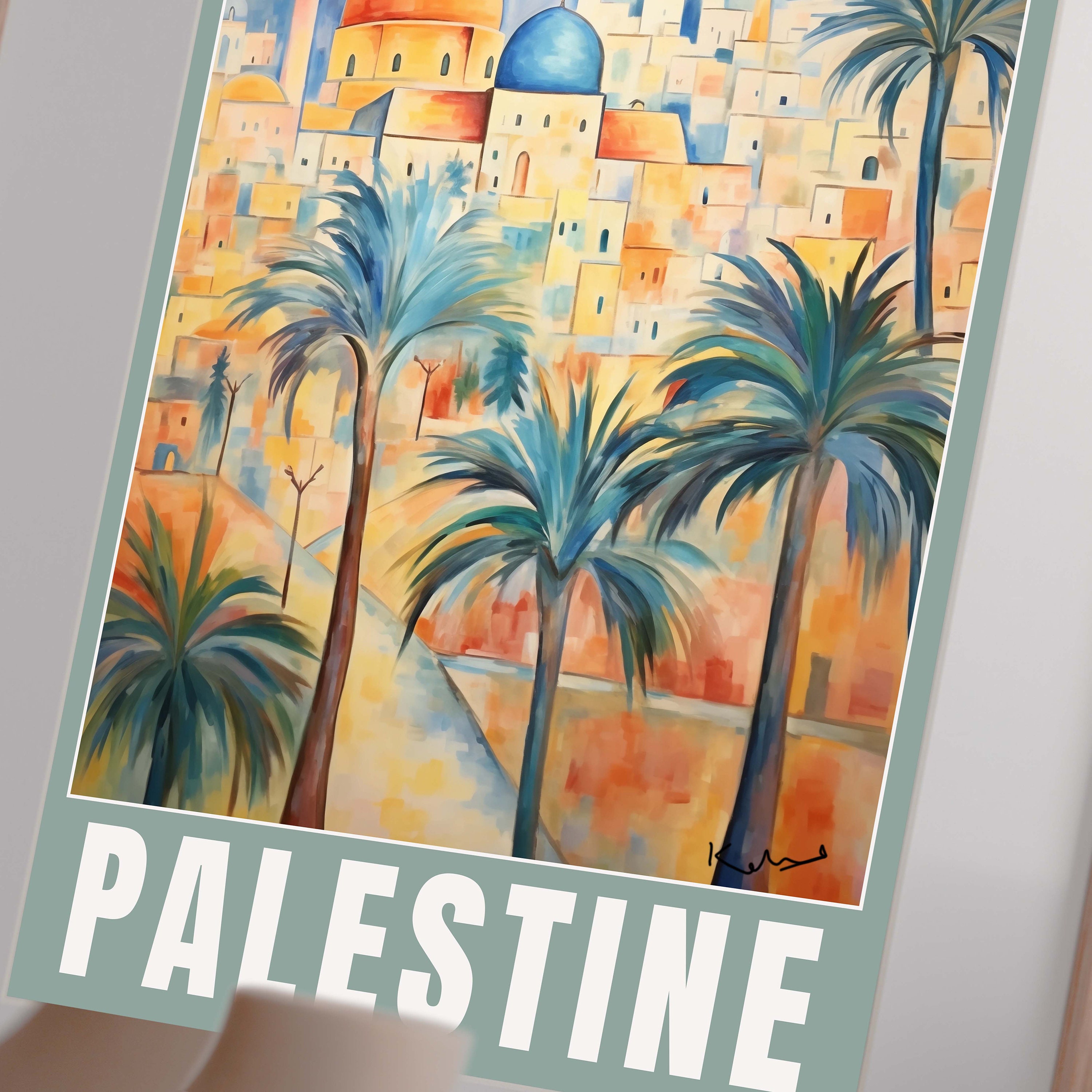 Modern Travel Poster to Palestine, Palestine Wall Art Illustration ...