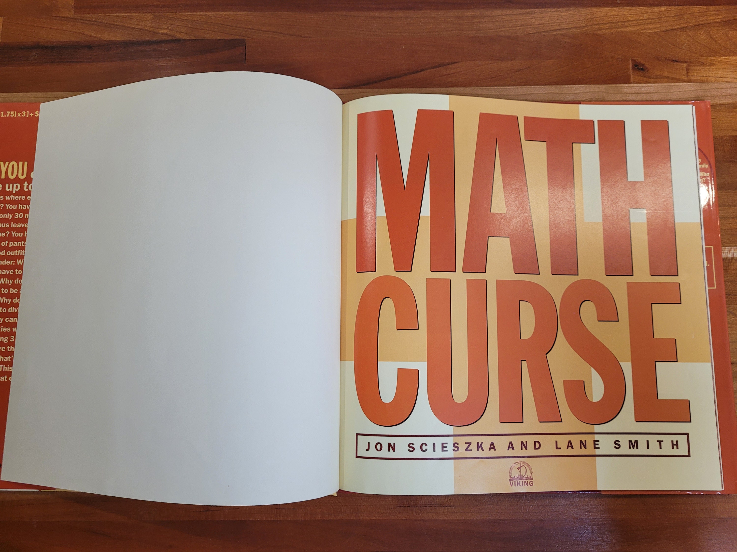 Math Curse by Jon Scieszka, Lane Smith - First Edition - Child Book ...