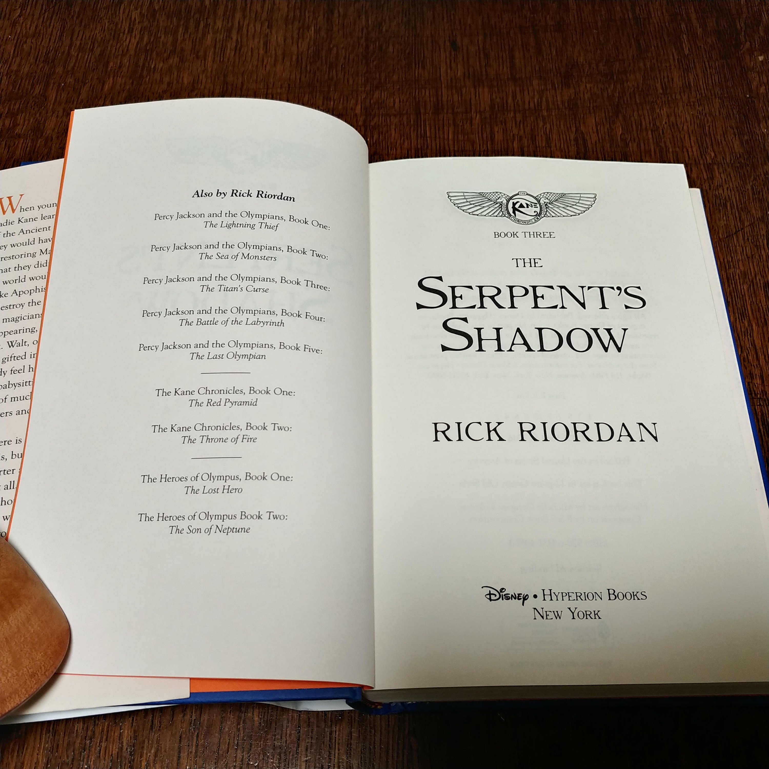 The Serpent's Shadow by Rick Riordan - First Edition - Book #3 The Kane ...