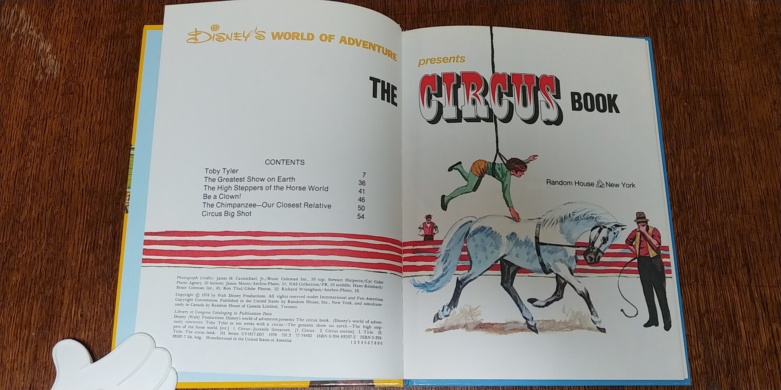 Disney's The Circus Book, featuring Toby Tyler, 1978 first edition.