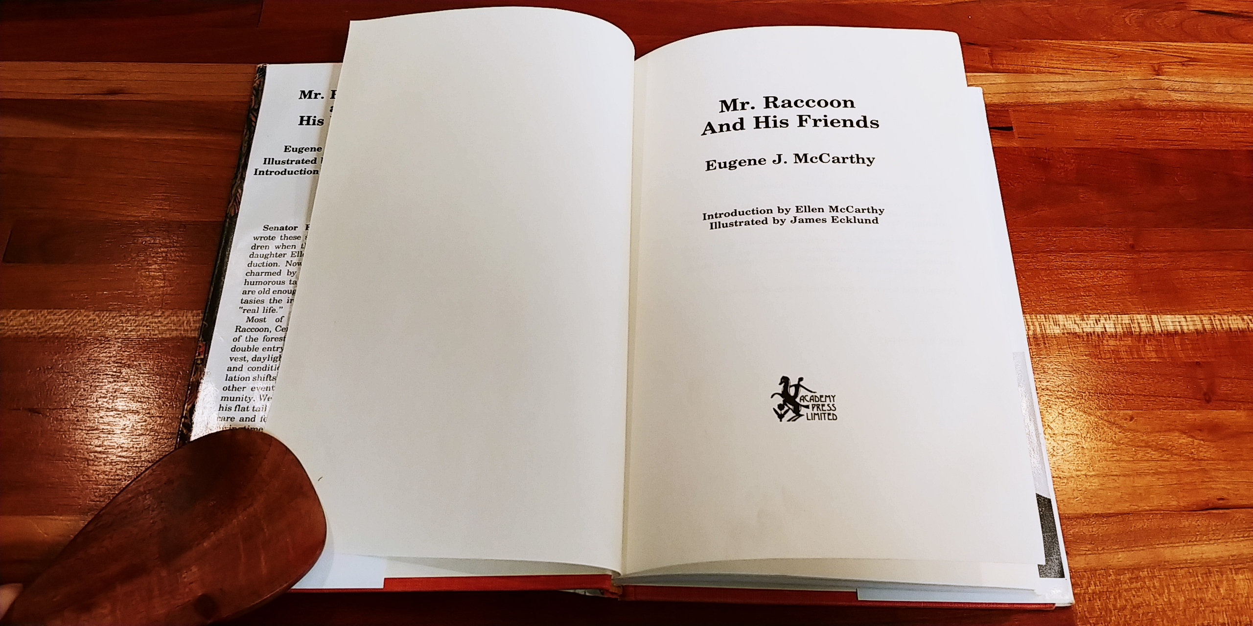 Mr. Raccoon and His Friends by Eugene J McCarthy - First Edition ...