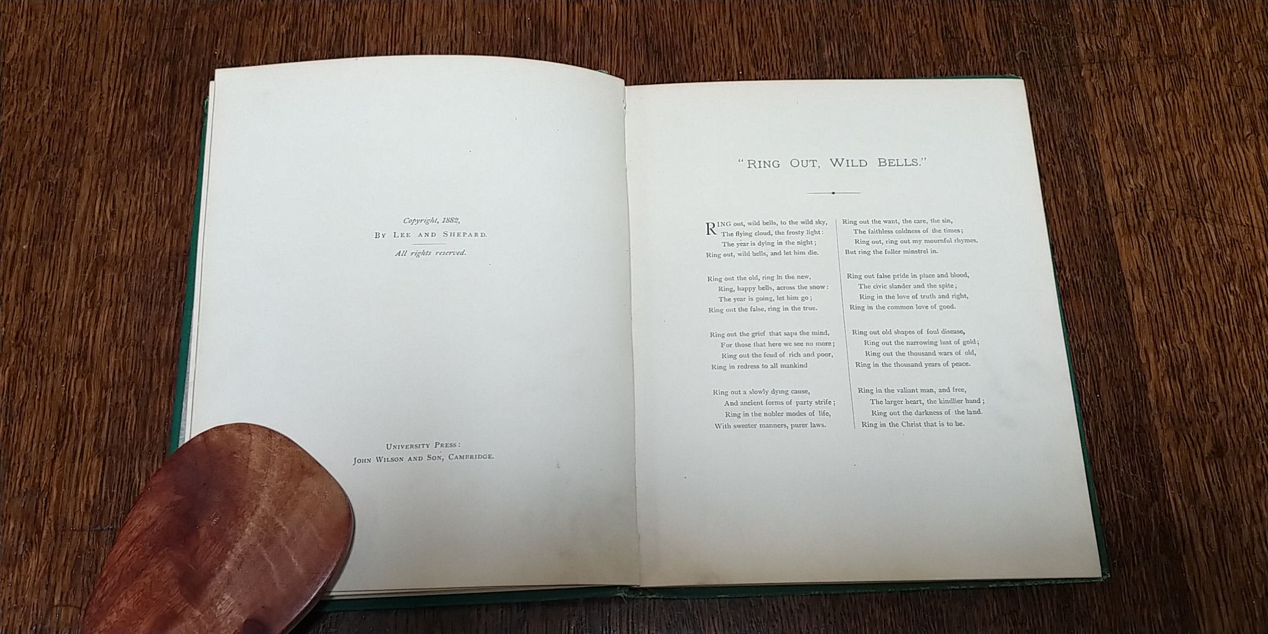 Ring Out Wild Bells by Alfred Tennyson - Vintage Book, 1800s, Poetry