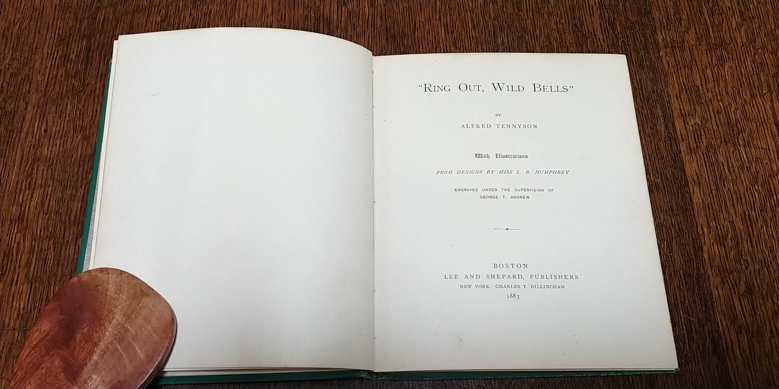 Ring Out Wild Bells by Alfred Tennyson - Vintage Book, 1800s, Poetry