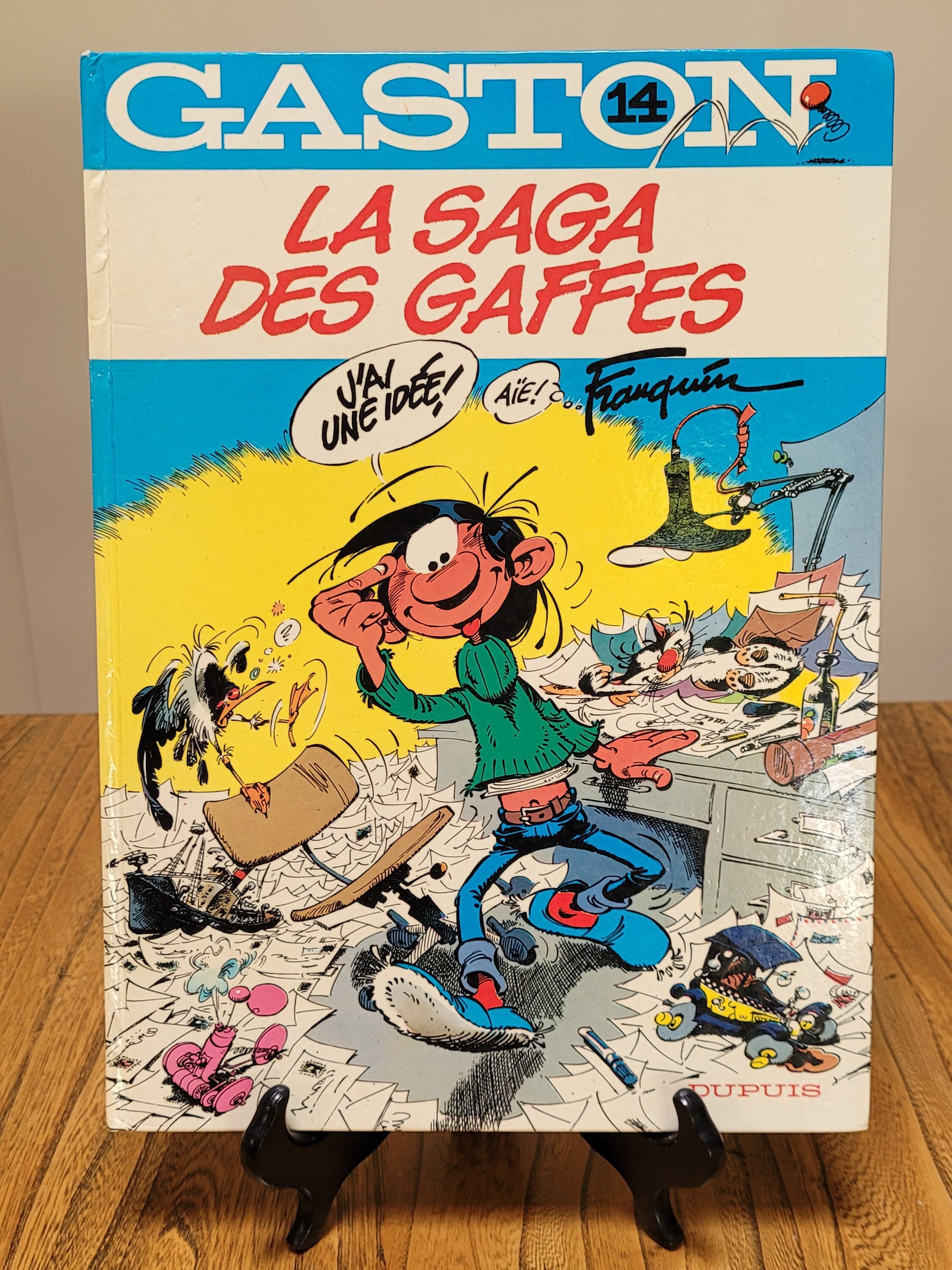 1982 edition of Gaston 14, La Saga Des Gaffes by French cartoonist Dupuis.