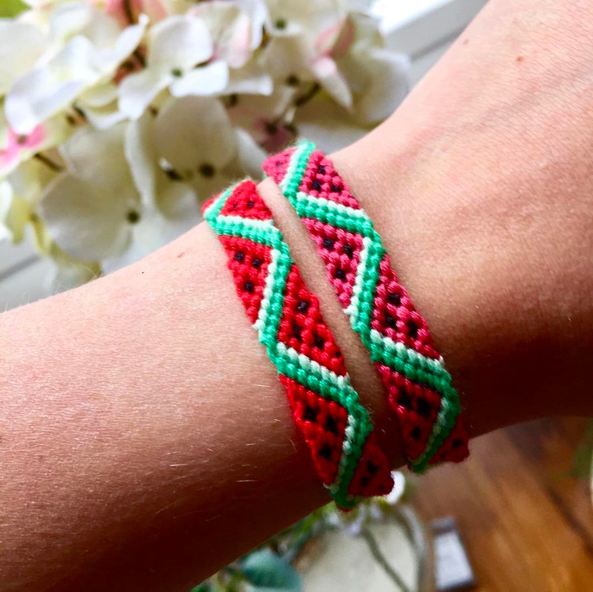 Set of Two Watermelon Friendshipbracelets Bracelets or Anklets - Etsy