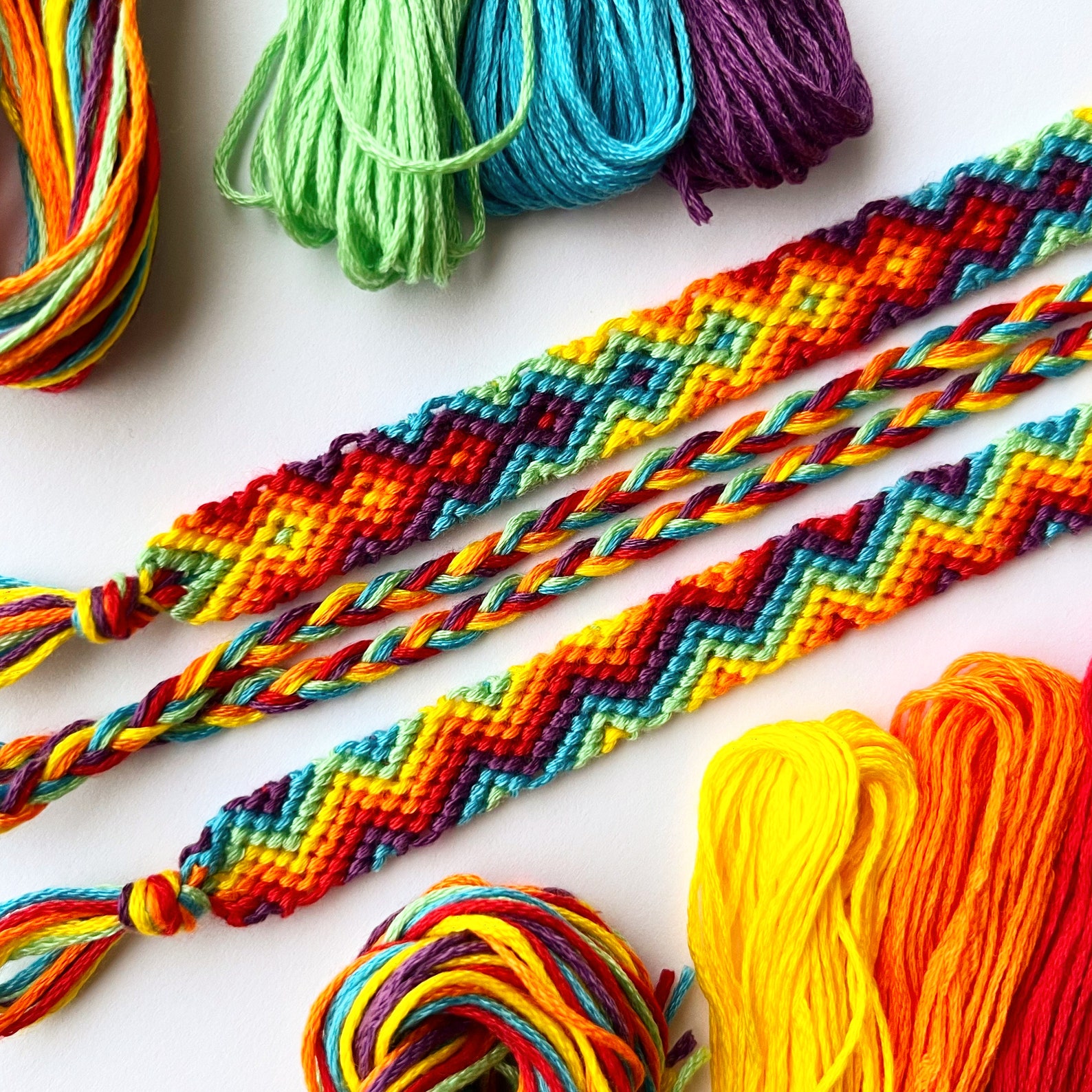 Set of 3 Friendship Bracelets Pride Colors Bracelets or Anklets Pride ...