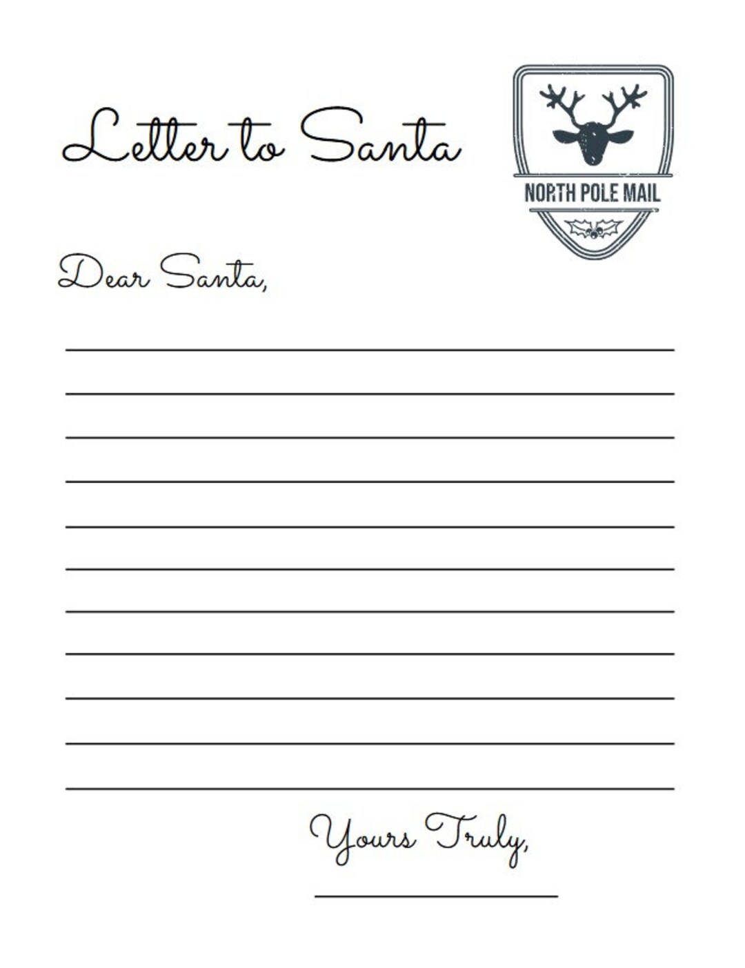 Carta descargable a Santa, Plantilla de Carta a Santa, Plantilla de ...