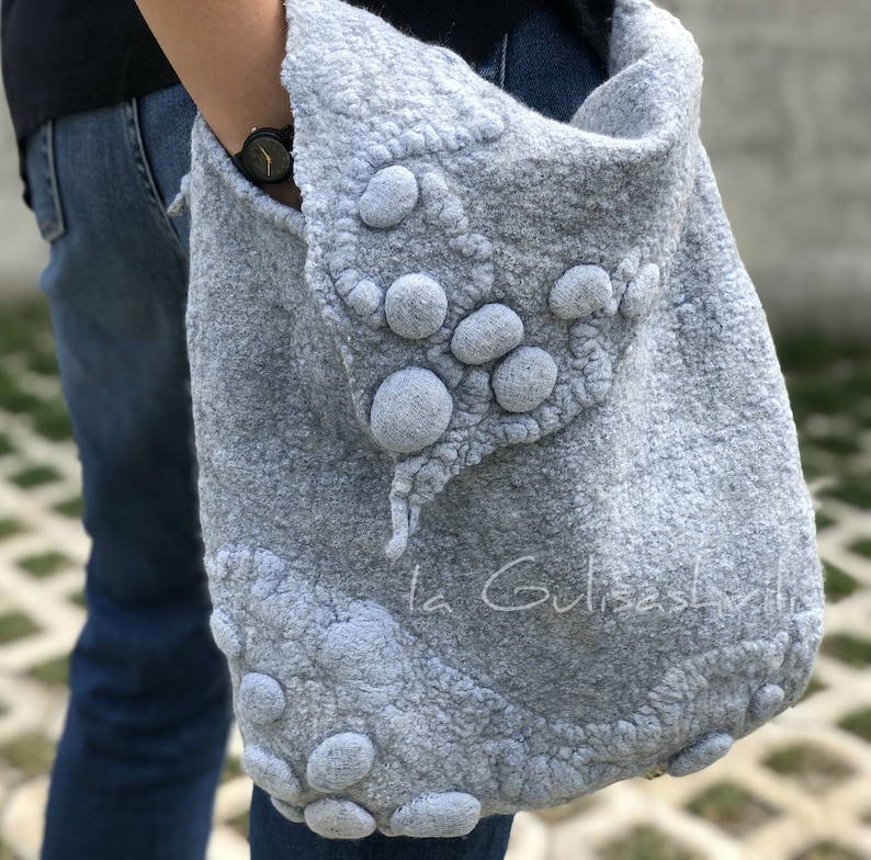 Blue Hand-felted Designer Bag. - Etsy