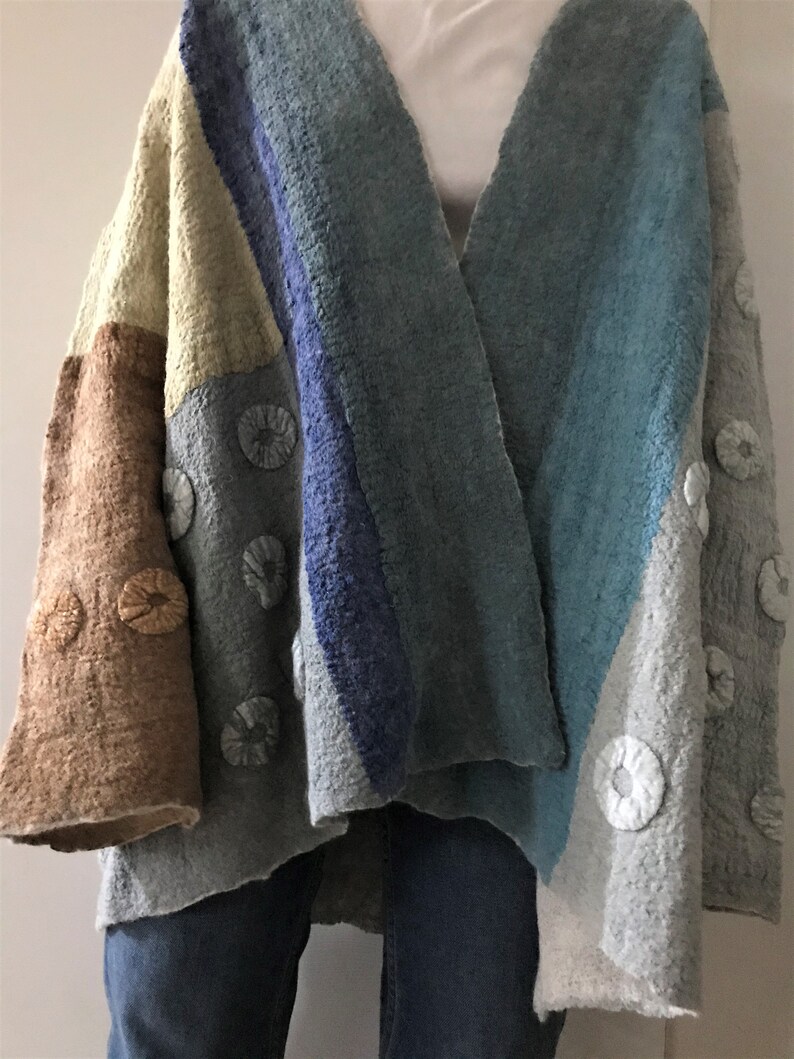 Women Oversized Hand Felted Jacket Nuno Felt Coat Wearable | Etsy
