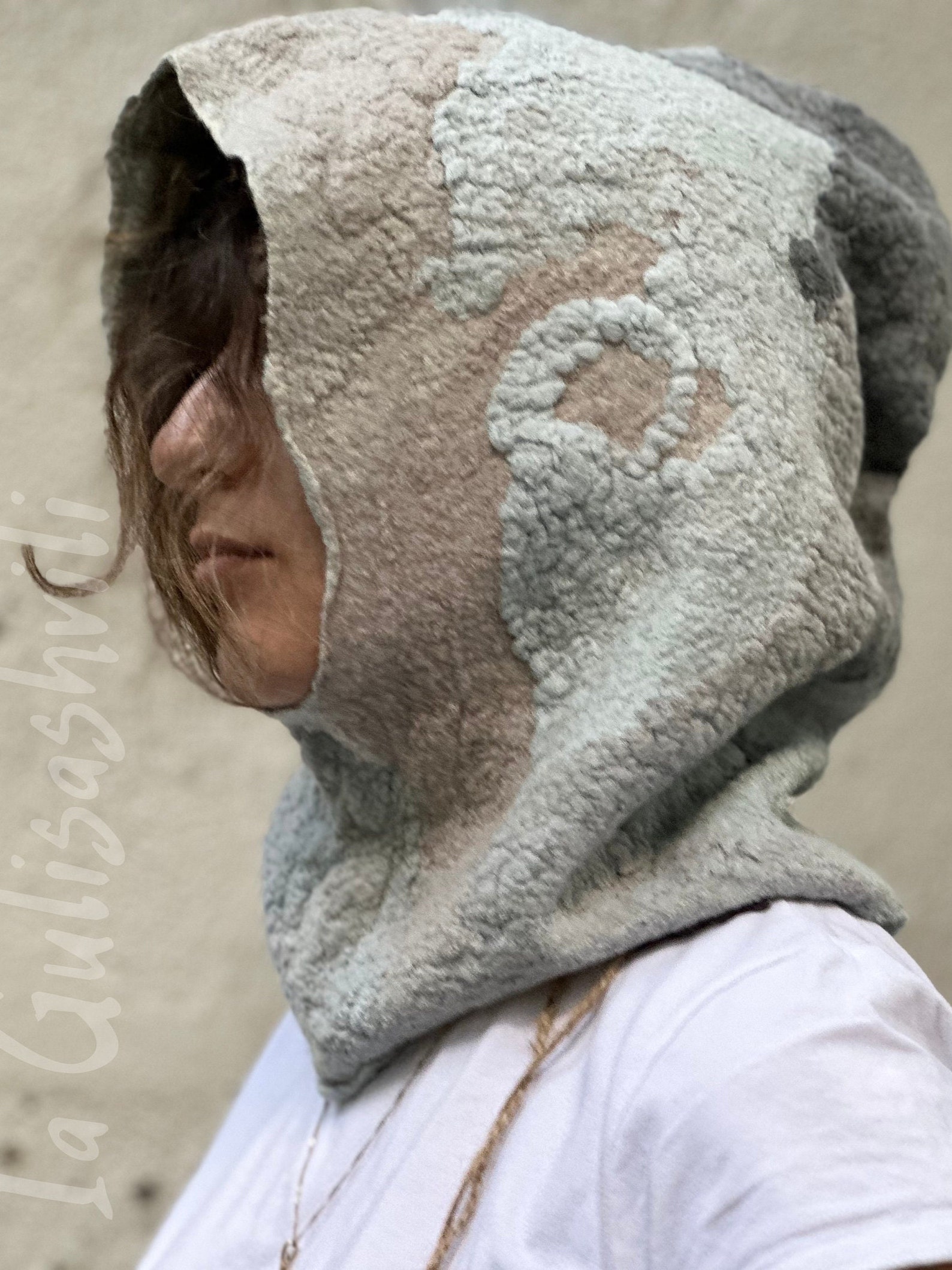 Handmade Merino Wool Felted Hooded Cowl - Unisex Scarf - Etsy