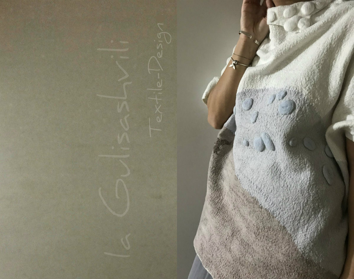 Felted Blouse, Felted Wool, Women Nuno Felt Top, Wearable Art Clothing ...