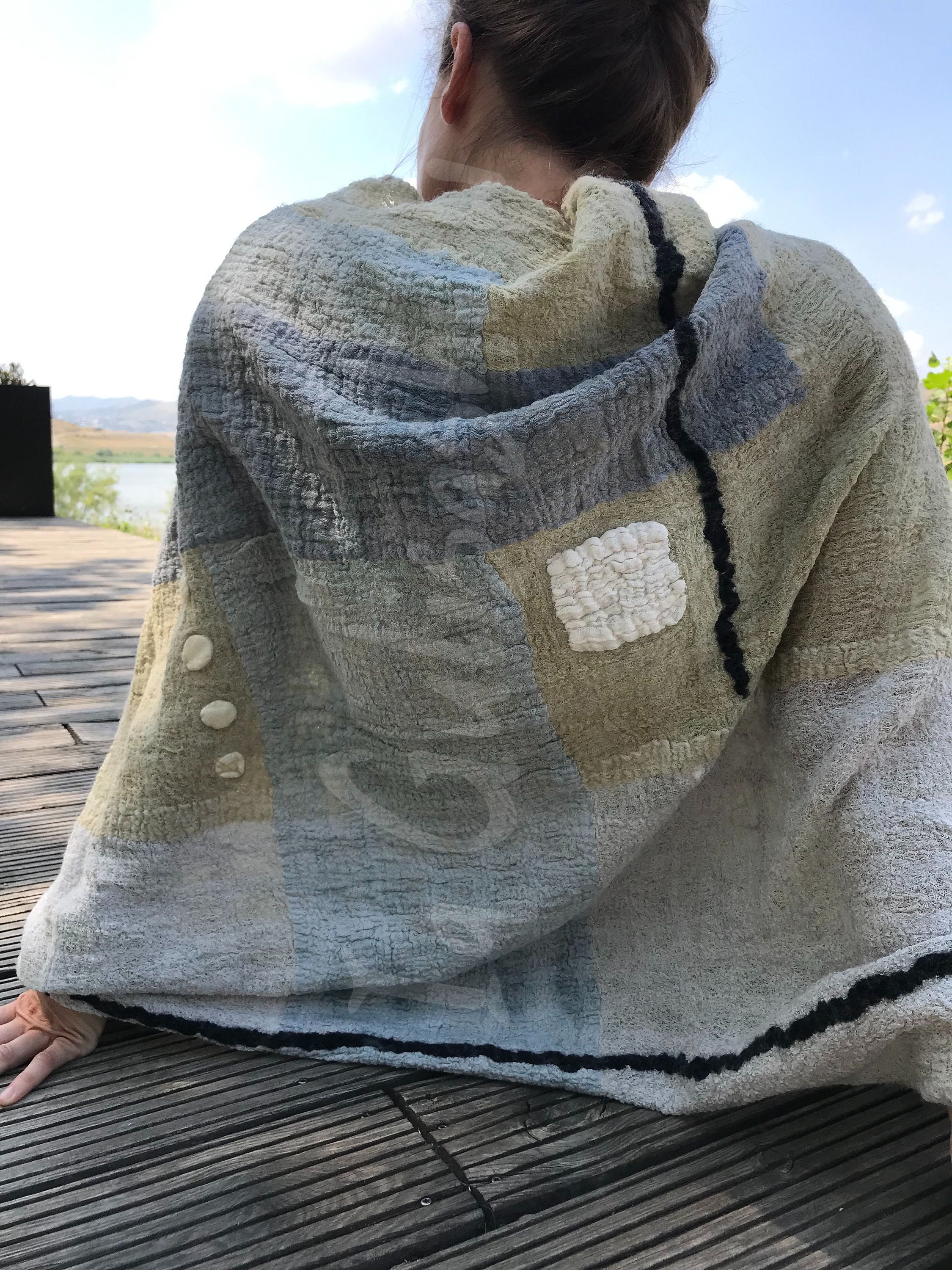 Luxurious Hand Felted X Large Nuno Felt Wrap Unique Gift for - Etsy